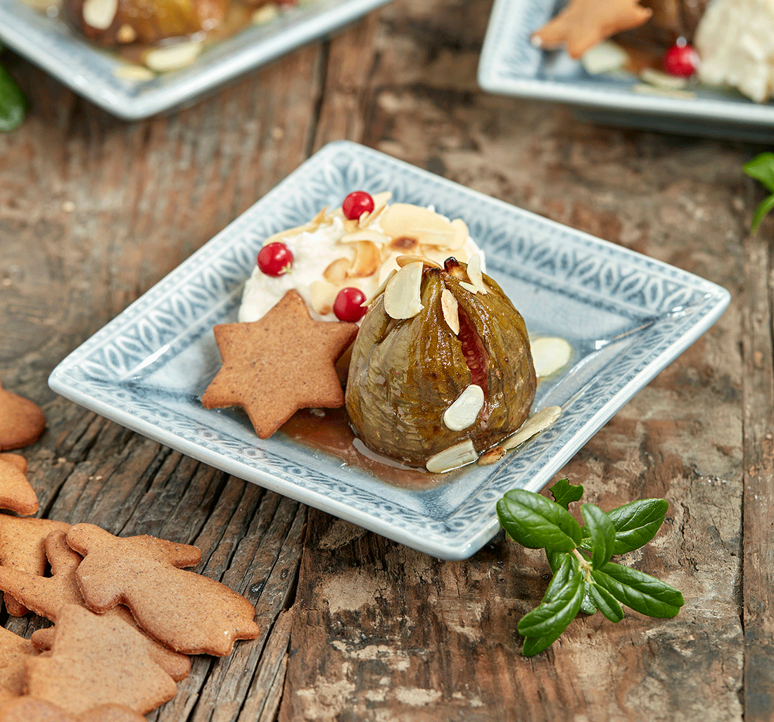 Ugnsbakade fikon med mascarponekräm - Senioren